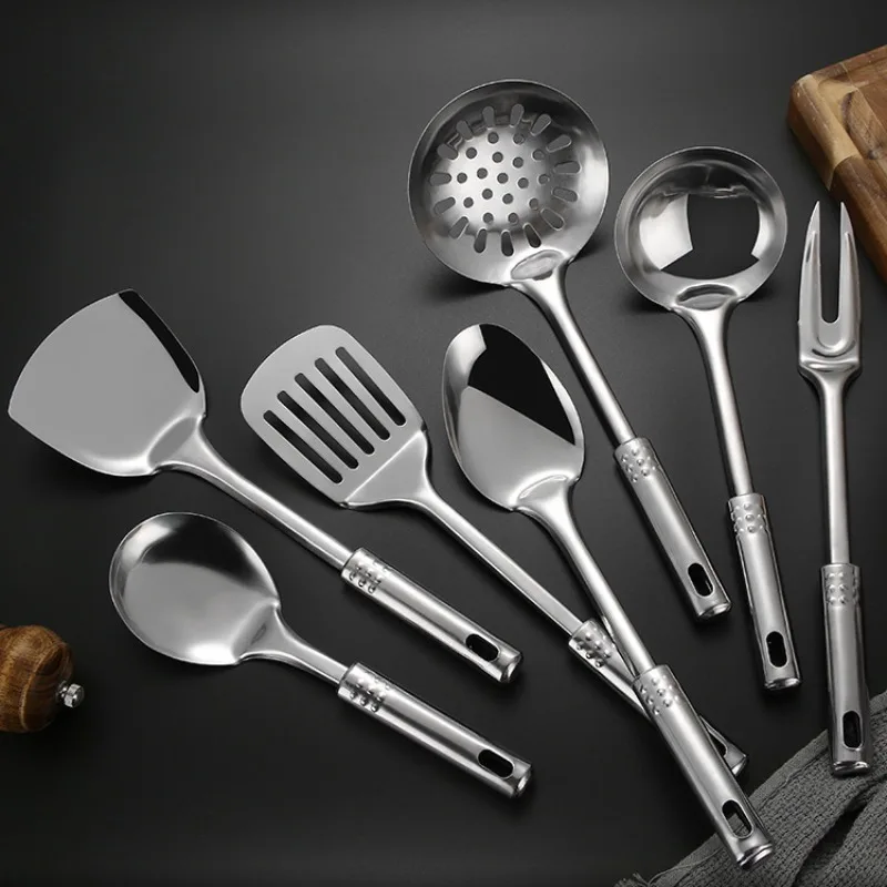 Stainless-Steel-Cooking-Tools-Set-Spatula-Shovel-Colander-Pots-Rice ...