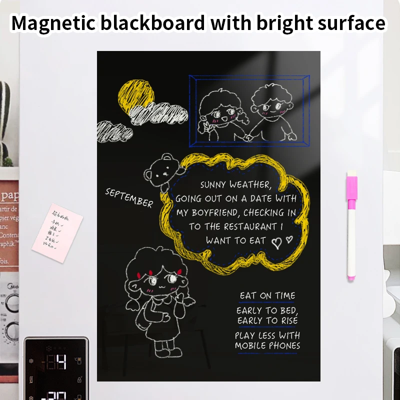 Magnetic-Blackboard-Sticker-for-Refrigerator-Soft-Blackboard-Sticker ...