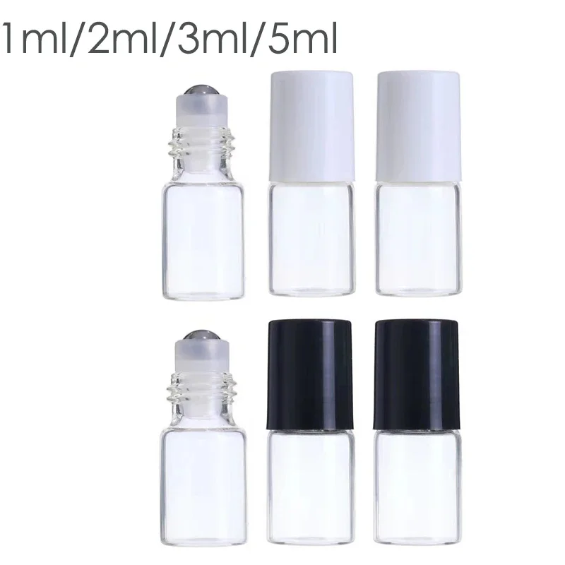 50PCS-1ML-2ML-3ML-5MLTransparent-Bottle-Glass-Roll-Roller-Ball-Bottle ...