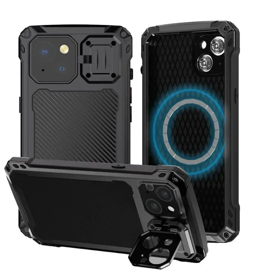 For iPhone 16 15 Plus 14 Pro Max Heavy Duty Aluminum Metal Magnetic ...