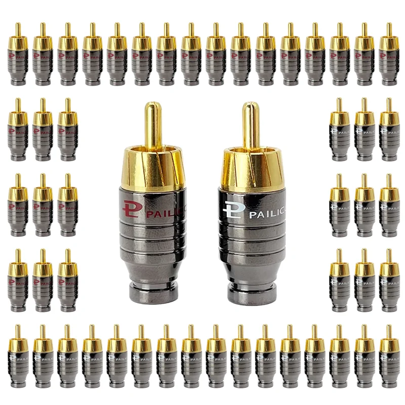 4-8-16PCS-RCA-Plug-Jack-Luxury-Soldering-Gold-plated-Connector-Speaker-Audio-Output-Input ...