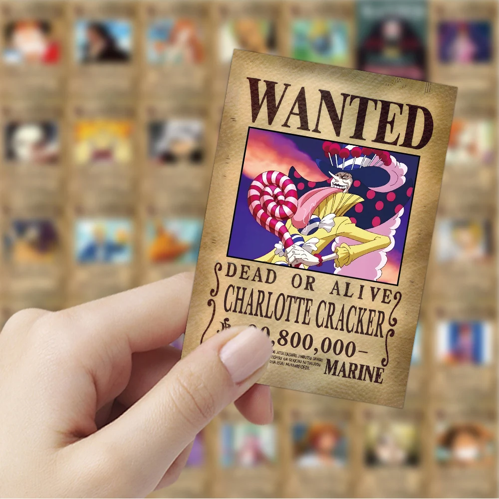 Shop Generic 10/30/50pcs One Piece Wanted Posters Stickers Anime ...