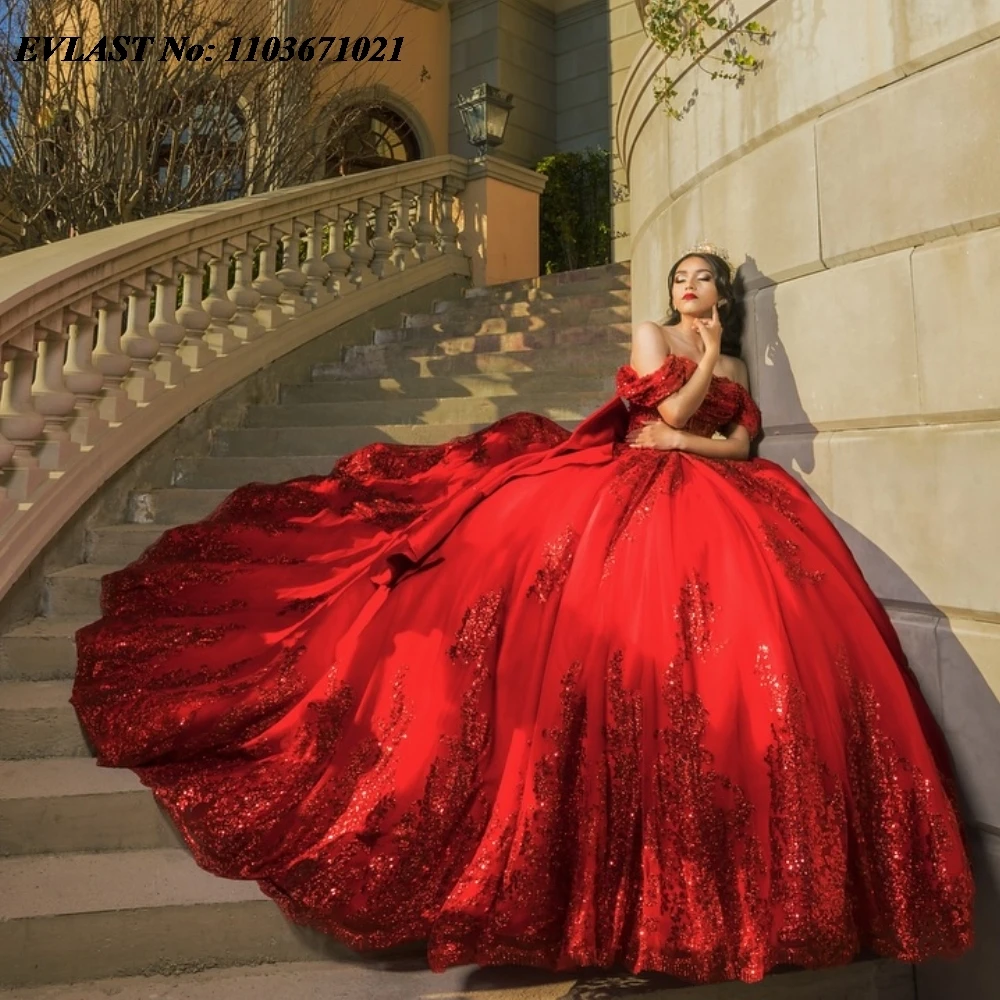 EVLAST-vestido-De-quincea-era-con-lentejuelas-brillantes-Rojas-vestido ...