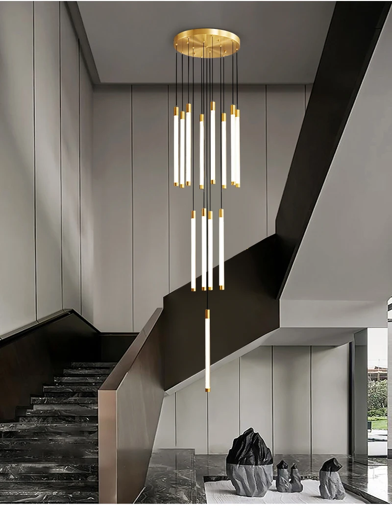 Luxury Long Led Strip Chandelier for Staircase, Living, Foyer ...