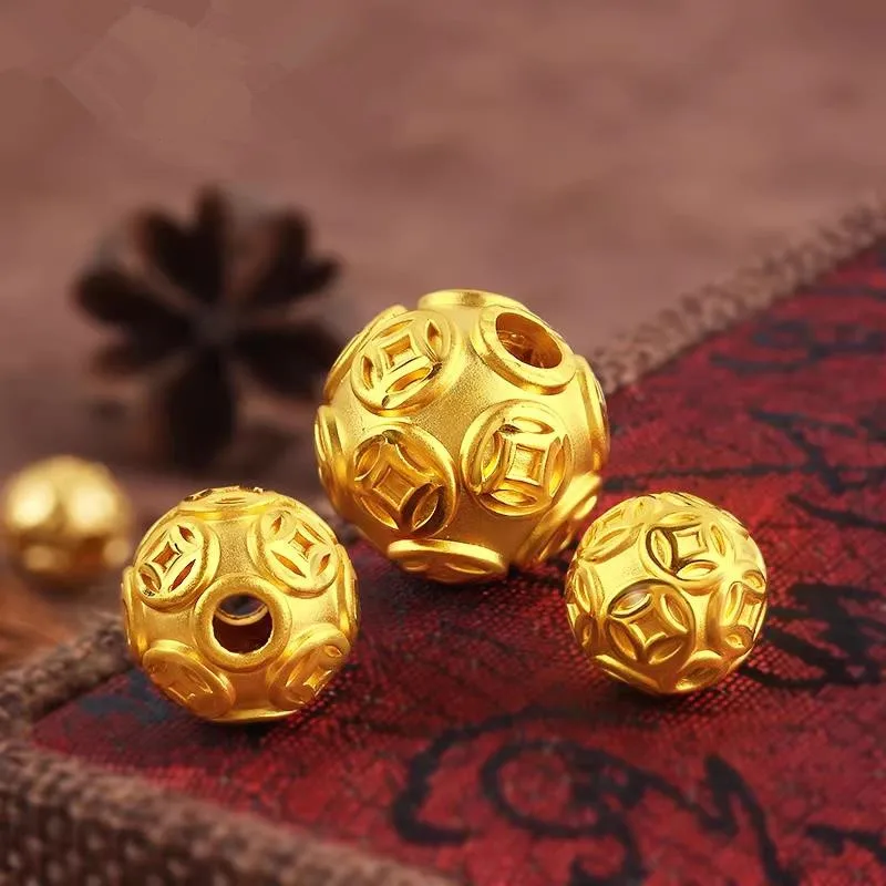 1pcs-Pure-24K-999-Yellow-Gold-3D-Bless-Money-Coin-Ball-Transfer-Bead ...