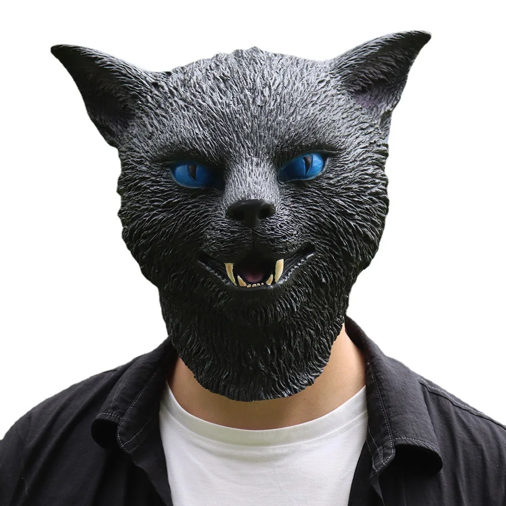 Horror-Deluxe-Black-Leopard-Full-Face-Mask-Novelty-Funny-Animal-Cat ...