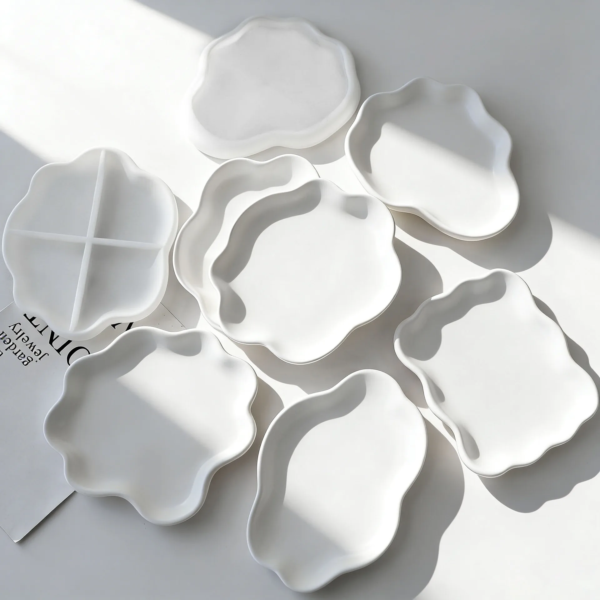 DIY Geometric Wave Plaster Coaster Silicone Mold Handmade Epoxy Resin ...