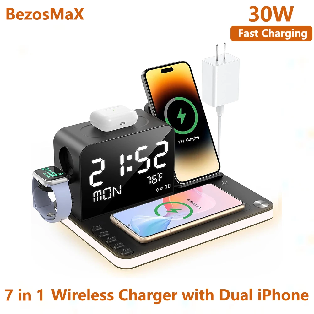BezosMax-7-in-1-Wireless-Charging-Station-with-Dual-iPhone-Fast-Charger ...