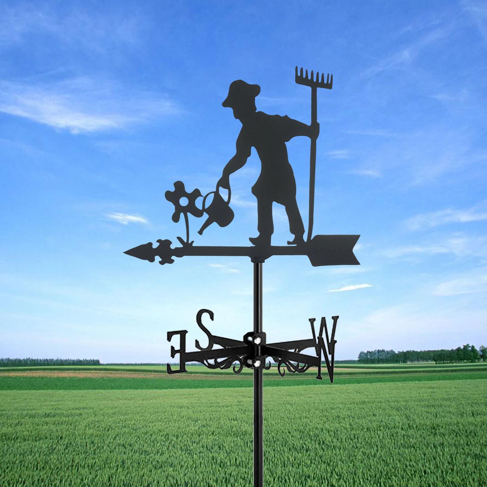1-Pc-Gardener-Weathervane-Silhouette-Art-Black-Metal-Wind-Vanes ...