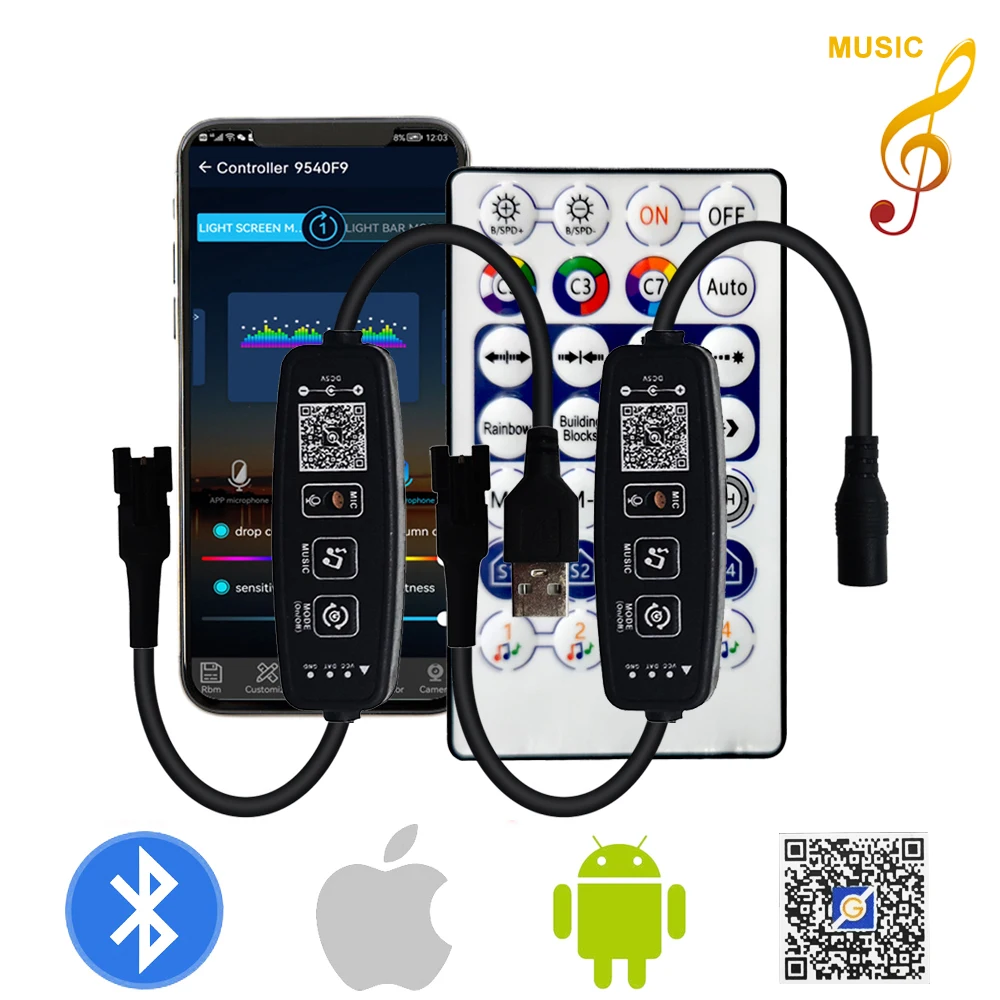 DC5-24V-3Pin-28Key-Button-Led-Controller-With-Smart-Pixel-Bluetooth ...