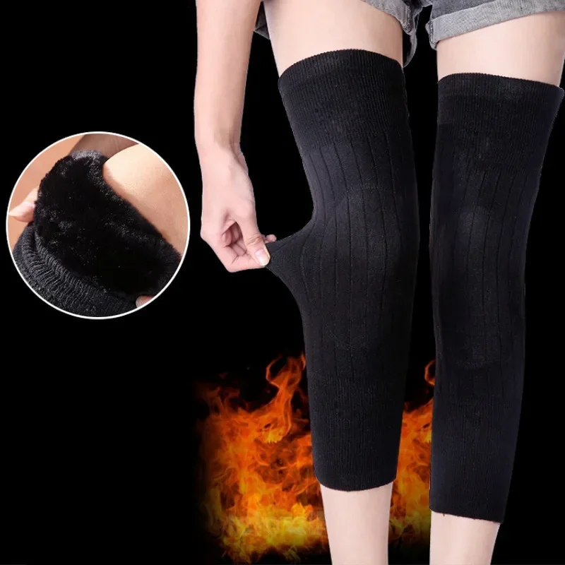 1-Pair-Cashmere-Knee-Pads-Winter-Warm-Men-and-Women-Double-Thick-Wool ...