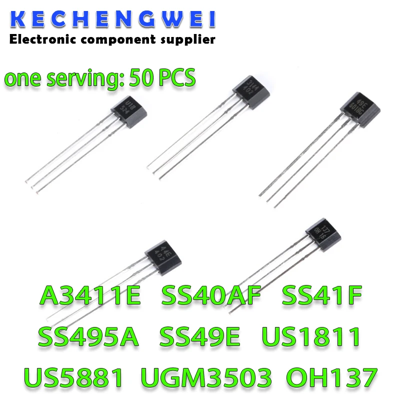 50pcs SS495A OH137 A3144E TO-92 SS40AF SS41F OH49E SS49E 95A 40AF 41F ...