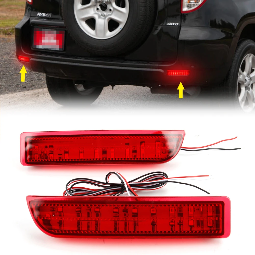 OKEEN 1Pair LED Rear Bumper Reflector Lights For Toyota RAV4 2006 2012 ...