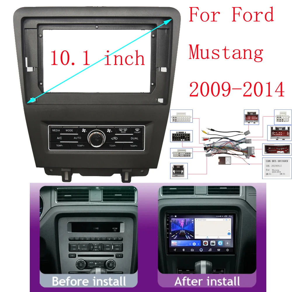 Car-Radio-MP5-Player-Panel-Fascia-10inch-for-2008-2013-FORD-MUSTANG ...