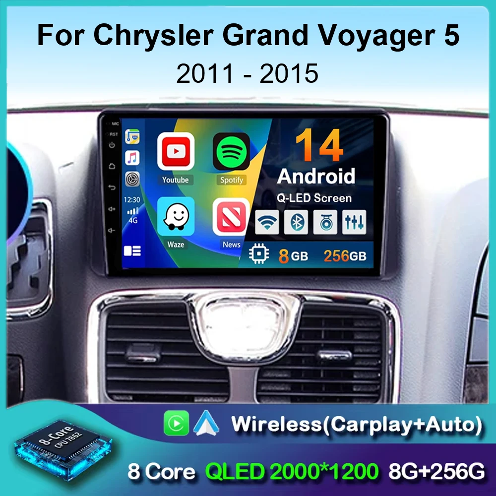 Android-14-Carplay-Auto-For-Chrysler-Grand-Voyager-5-2011-2015-For ...