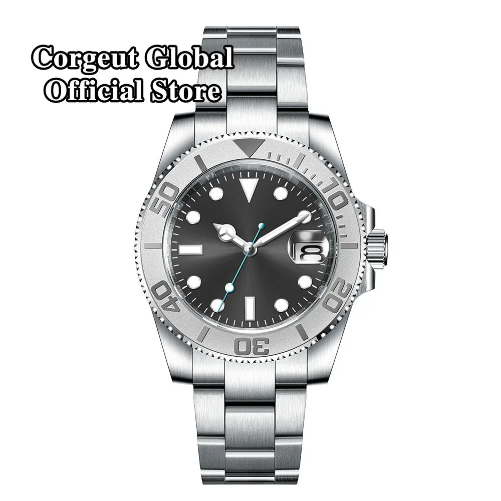 Corgeut-40mmSUB-NH35A-Grey-red-Dial-Automatic-Men-Watch-Sterile-Dial-Top-Brand-Brush-Oyster ...