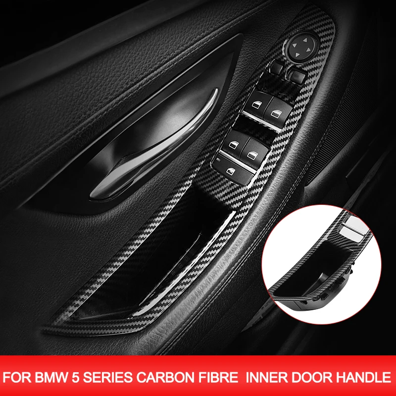 7pc Left Hand Drive Lhd Carbon Fiber Car Interior Inner Door Handle ...