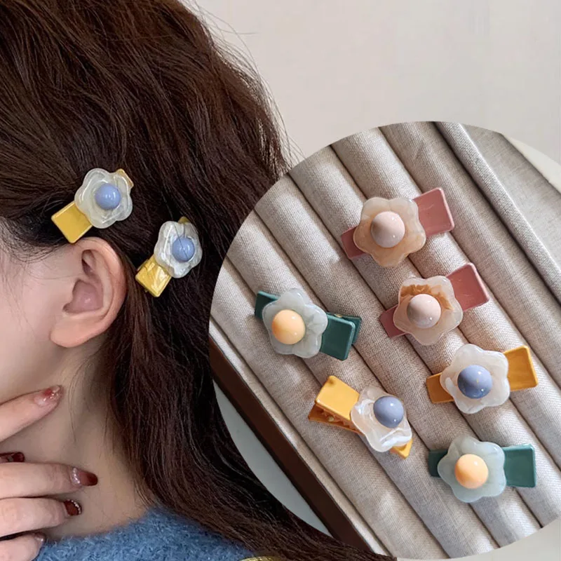 2pc Fashion Beautiful Flower Hair Side Clips for Women Girls Kids Child ...