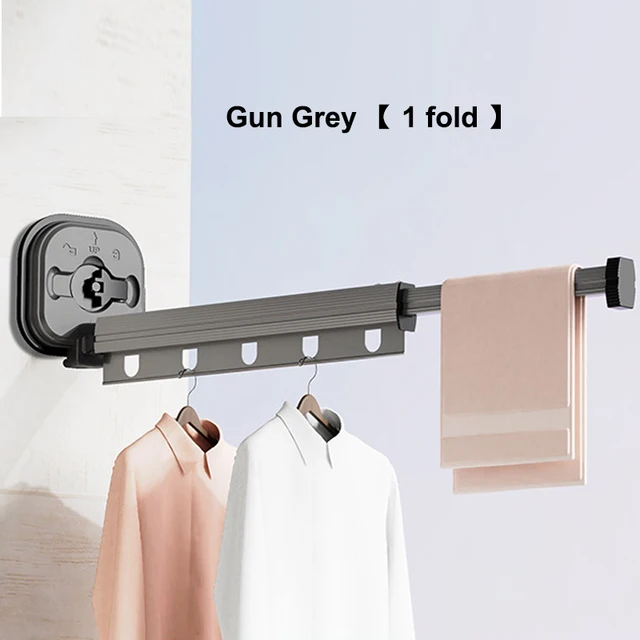Adsorption Wall Mounted Folding Clothes Drying Rack Aluminum ...