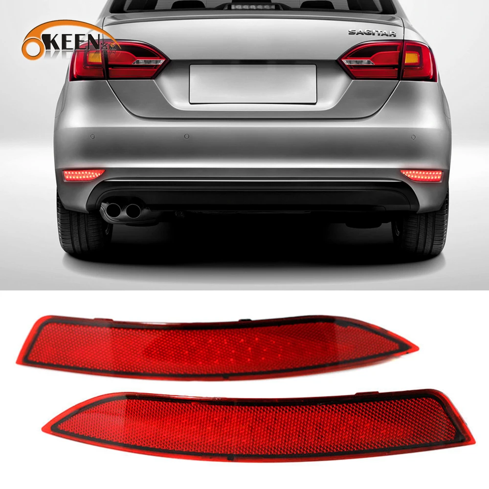 OKEEN-2pcs-LED-Rear-Bumper-Reflector-Light-For-VW-Jetta-Mk6-2012-2013 ...