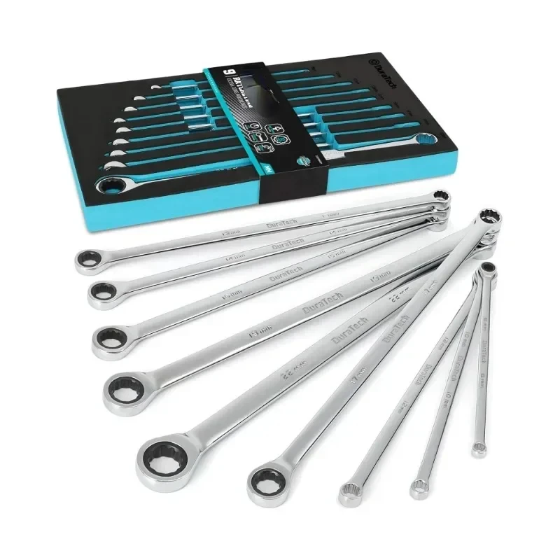 Extra-Long-Ratcheting-Wrench-Set-Double-Box-End-Wrench-Set-Metric-9 ...