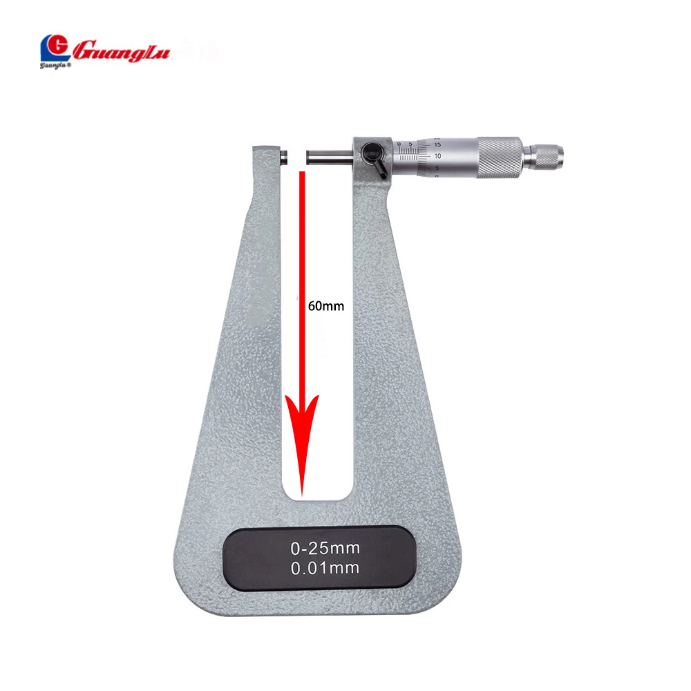 GuangLu-Brand-0-25MM-Deep-throat-Micrometers-Type-0-25x60MM-Flat-Head ...
