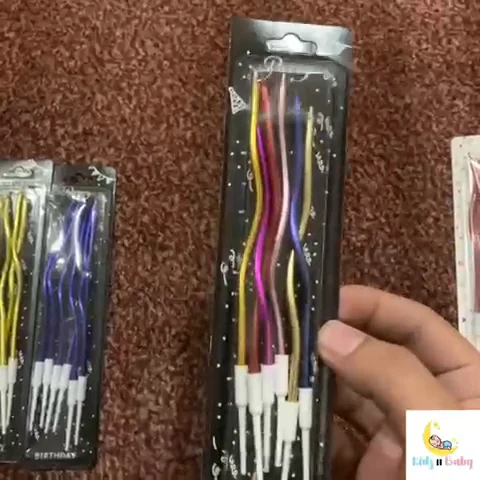 Twisty Metallic Curly Candles as Cake Topper for Birthday Decoration ...
