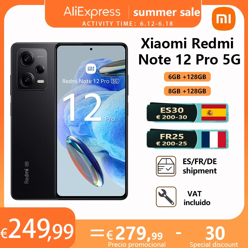 Global Version Xiaomi Redmi Note 12 Pro 5G SmartPhone 6.67 FHD AMOLED ...