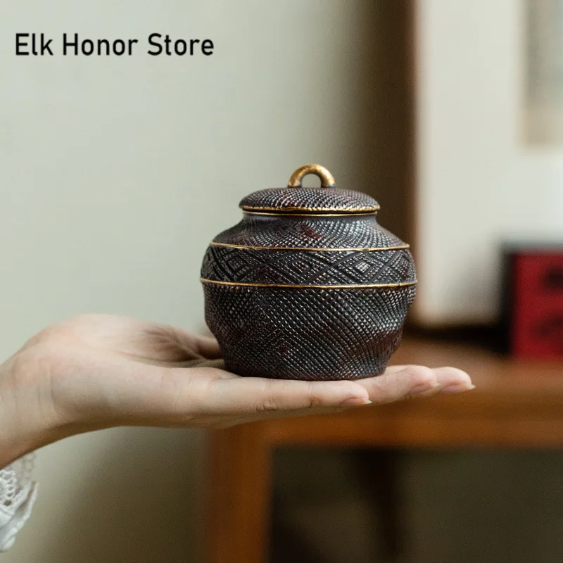 220ml-Old-Rock-Mud-Tea-Box-Organizer-Retro-Red-Gold-Coarse-Storage-Tank ...