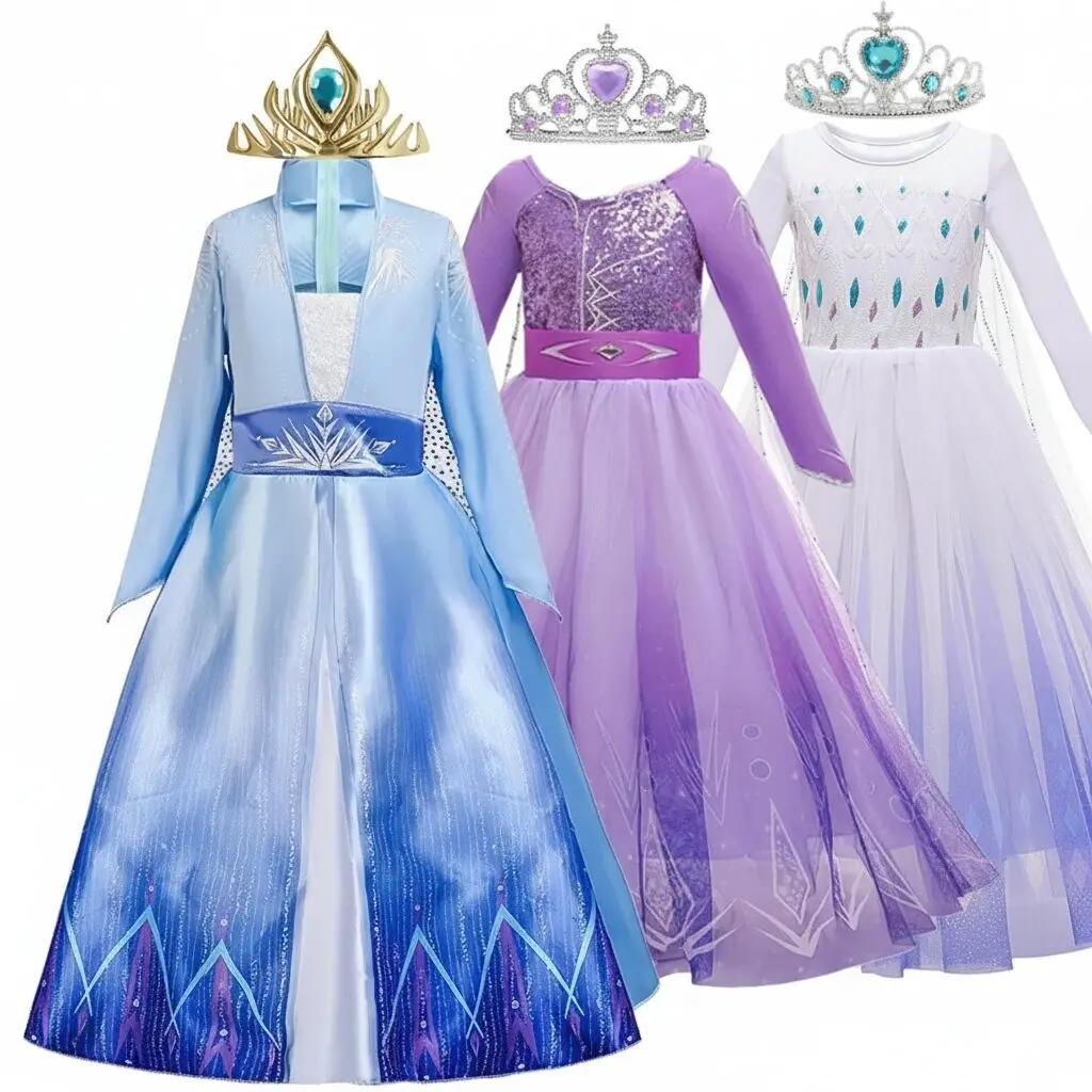 Fantasia de Princesa para Meninas, Vestido de Rainha da Neve, Roupas ...