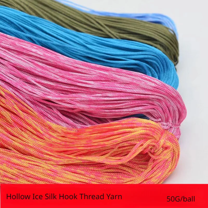 50G Hollow Ice Silk Hook Thread Yarn Trapillo Para Tejer Crochet Diy ...