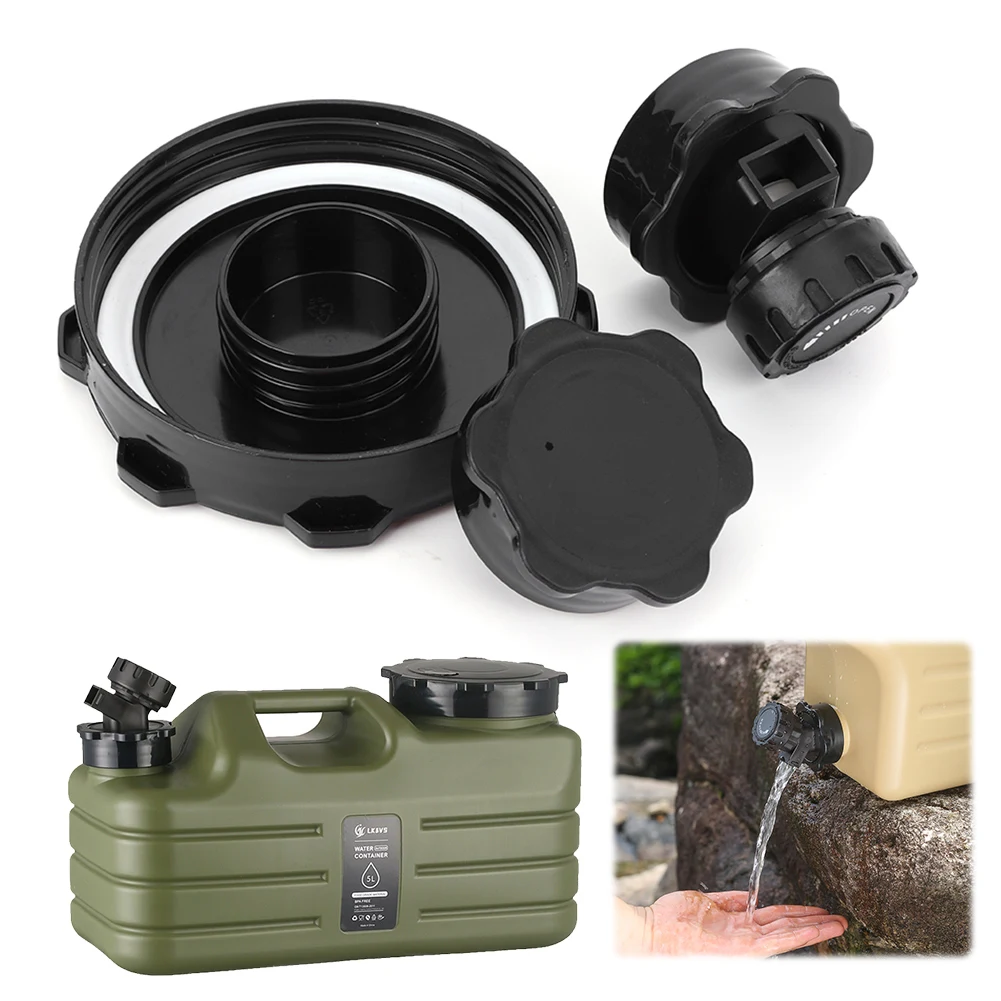 Camping Water Bucket Cover with Faucet Water Storage Container Lid Leak ...