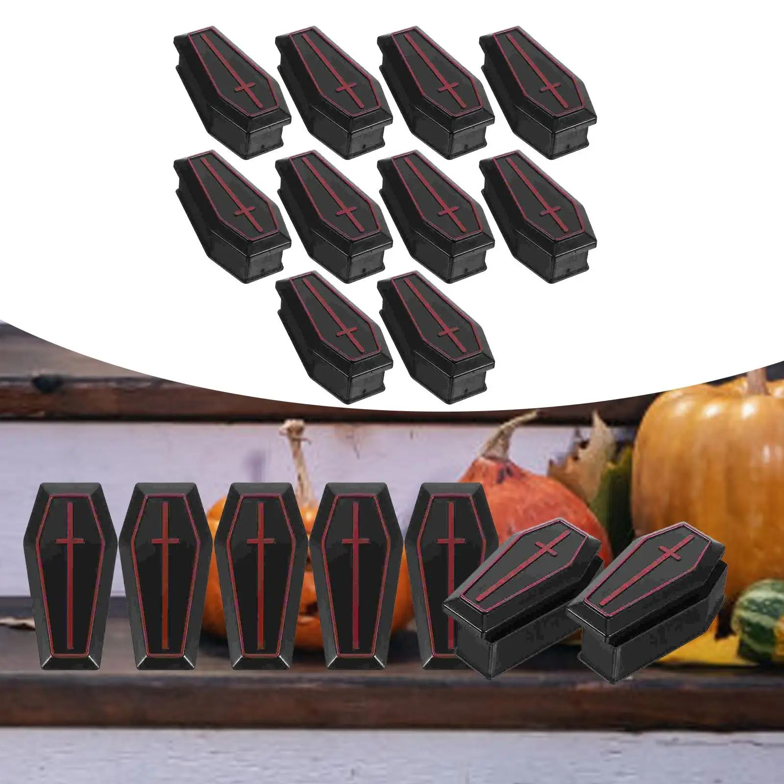 10x Mini Coffin Boxes Vintage Style Figurines Crafts Halloween ...