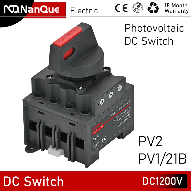 Photovoltaic isolating switch DC1200V DC1000V DC500V 16A 32Amp PV Solar ...