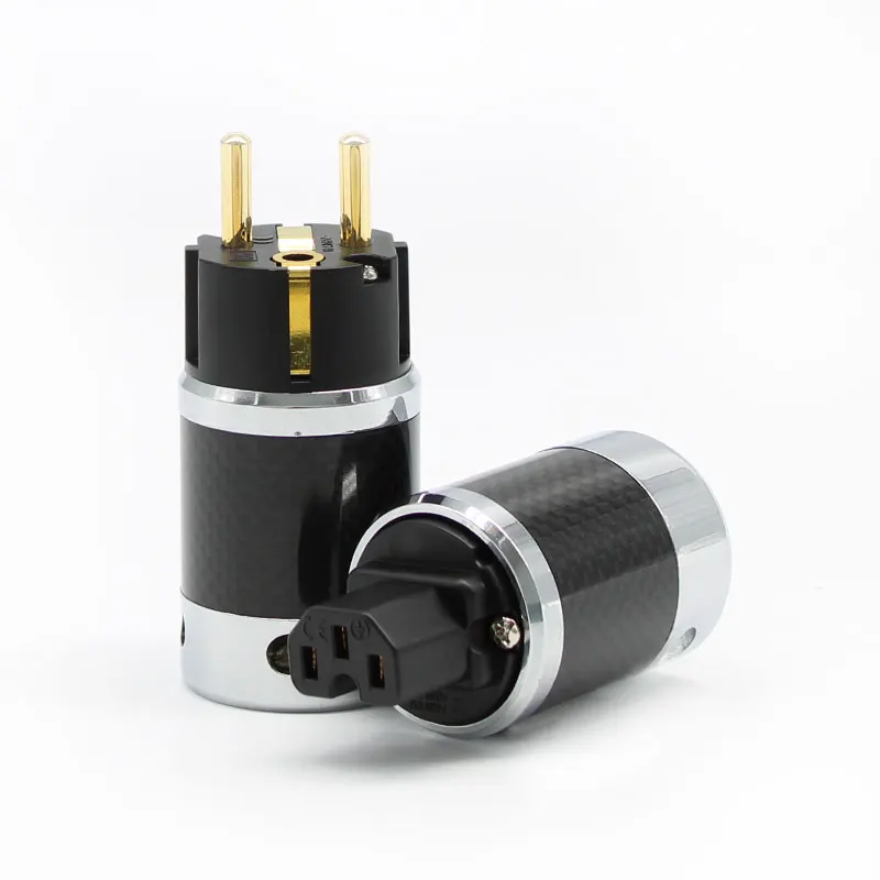 Hhdzi Fi-50 Audio Power Cable Diy Plug Hi-end Carbon Fiber Rhodium ...