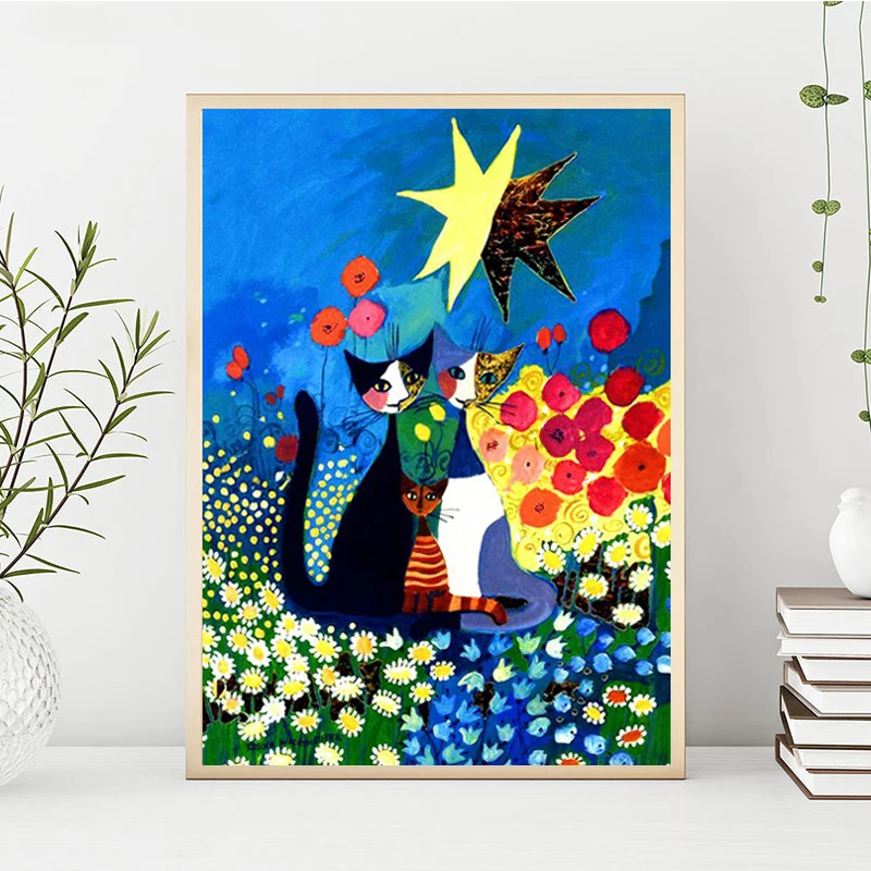 Moon-Cat-Poster-by-Rosina-Wachtmeister-Oil-Painting-Abstract-Art-Animal ...