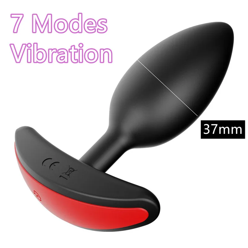 Wearable Silicone Anal Bead Butt Plug Vibrator 7 Modes Prostate Massage Adult Games Sex toys For ...
