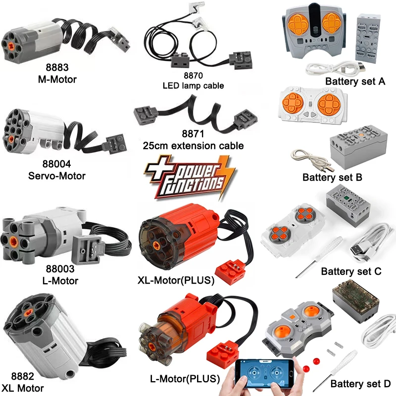 Technical Motor Parts MOC Good Multi Power Functions 8293 8883 Tool L ...