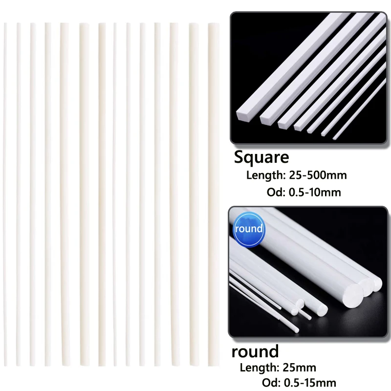 ABS-Square-Stick-DIY-Model-Material-Plastic-round-Square-Bar-Material ...