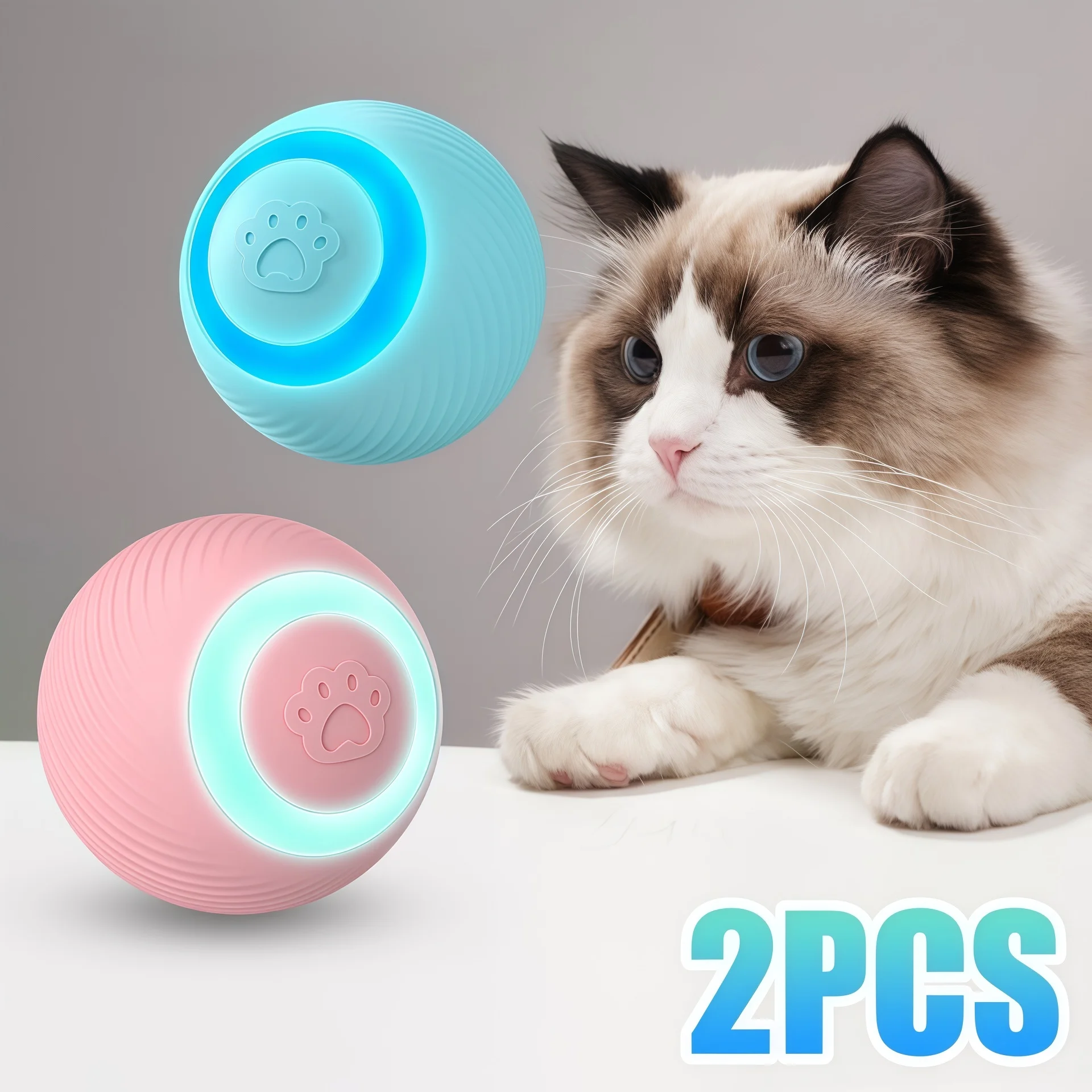 Cat Interactive Ball Toy Training Self-moving Kitten Electric Cat Ball ...