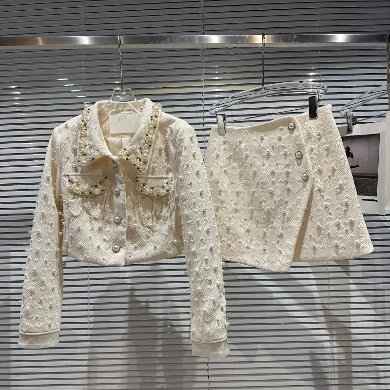PREPOMP-2023-Winter-Pearls-Embroidered-Beadings-Short-Coat-Short ...