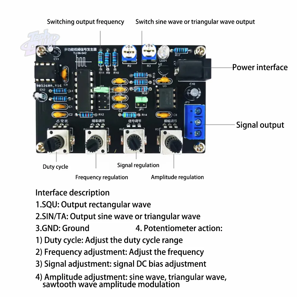 ICL8038 Multi-Function Low-Frequency Signal Generator Multi-Waveform ...