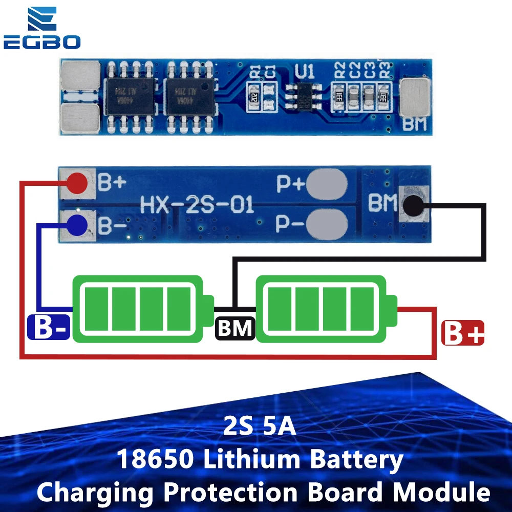 2s 5a 18650 Lithium Battery Charging Protection Board Module Charger 7 ...