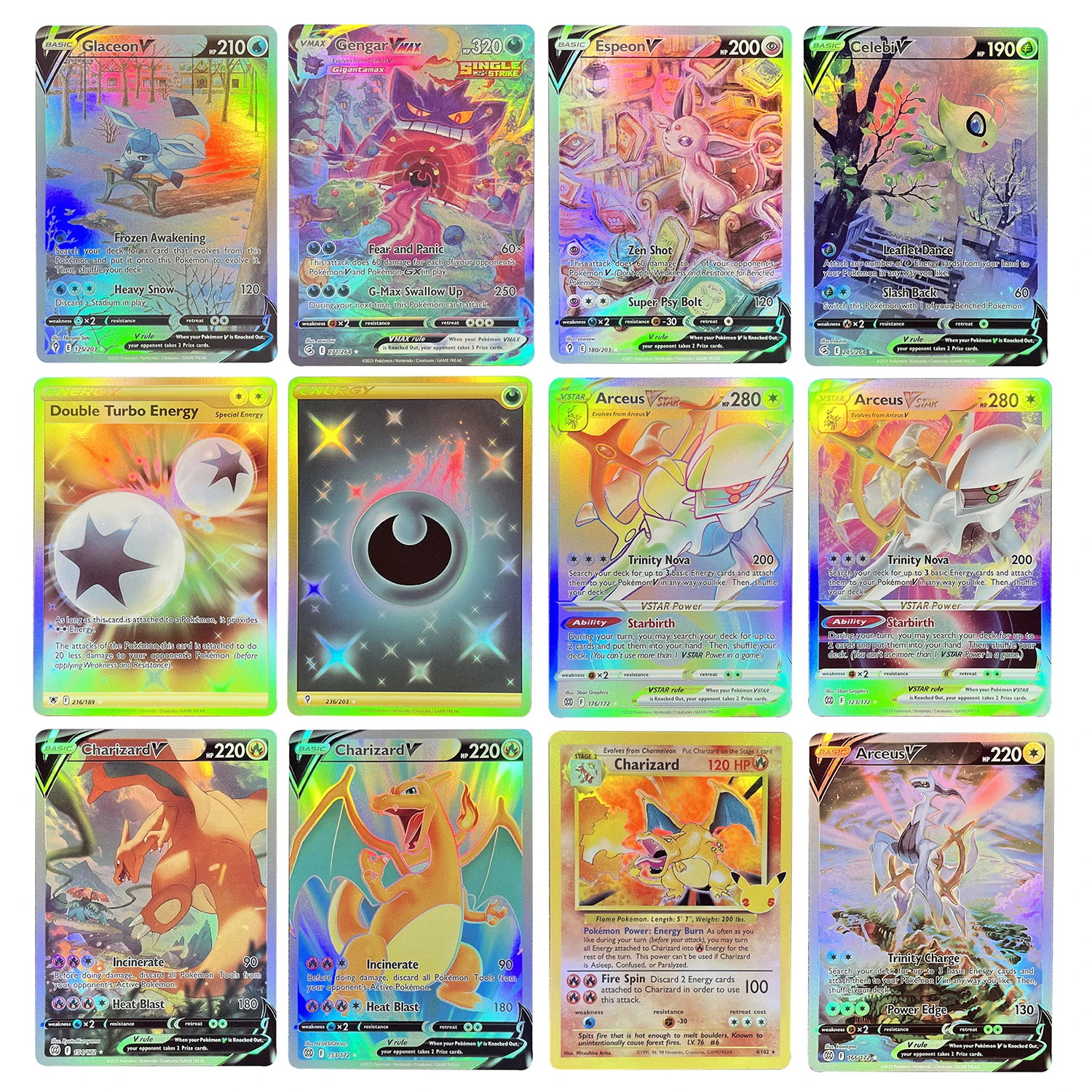 Tarjetas proxy PTCG Arceus estrellas brillantes Gengar VMAX Charizard ...