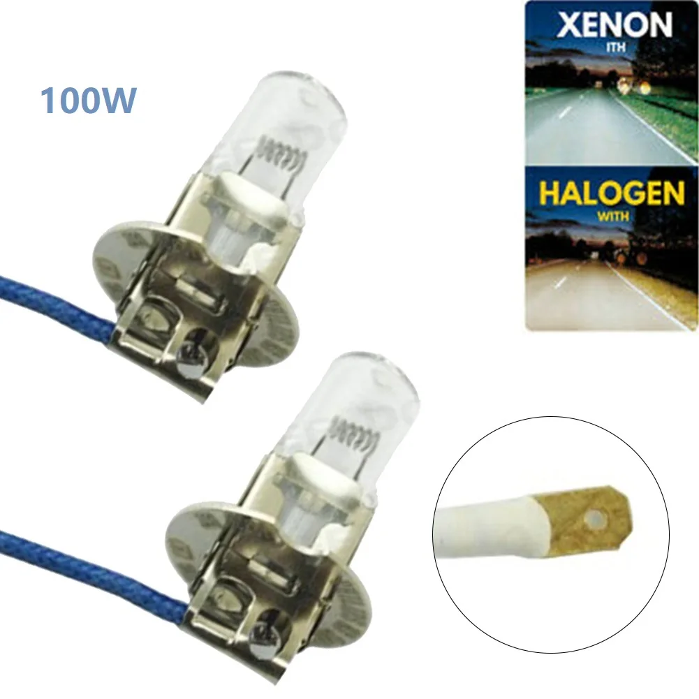 2pcs LED Car Light H3 453 100W 12V Quartz Halogen Bulb Car Headlight ...