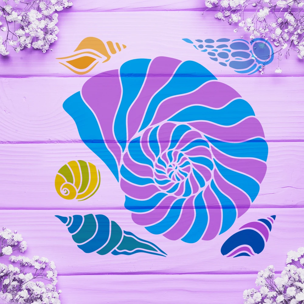 Seashell Border Stencil