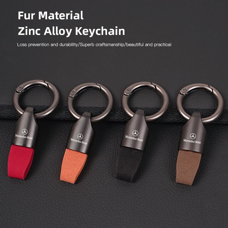 Car-Keycase-Zinc-Alloy-Keyring-Suede-Keychain-Accessories-For-Mercedes ...