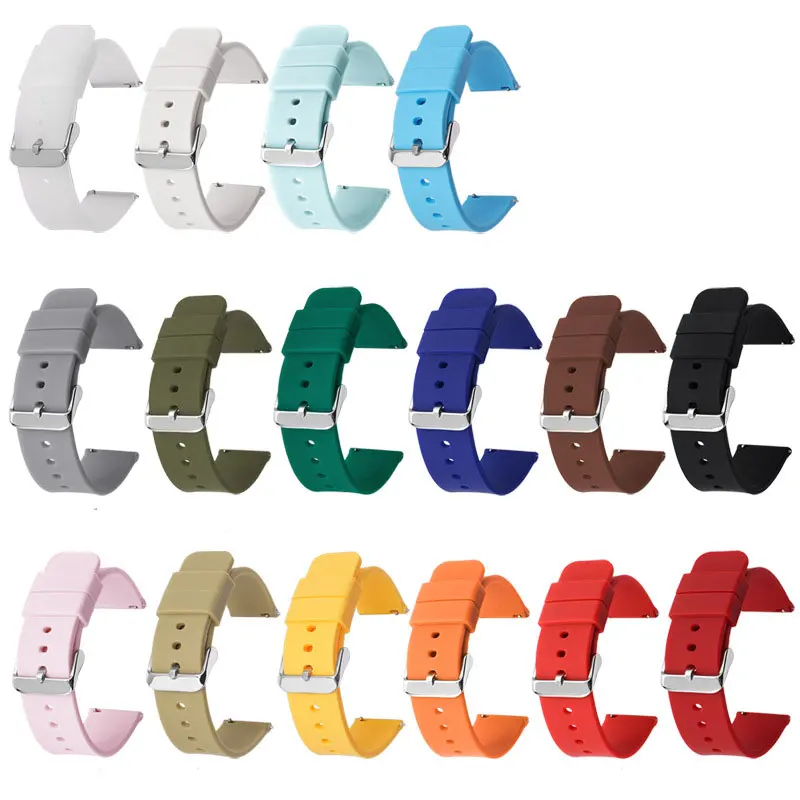 20mmwatch strap 22mm 24mm Universal Watch Band Silicone Rubber Link ...