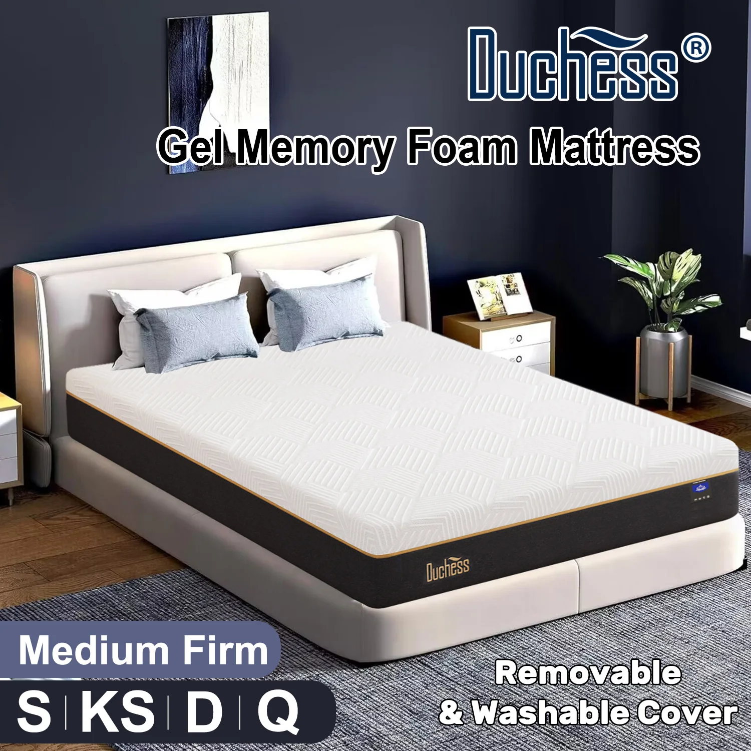 Duchess Queen Double King Single Bed Mattress EuroTop Memory Foam No ...