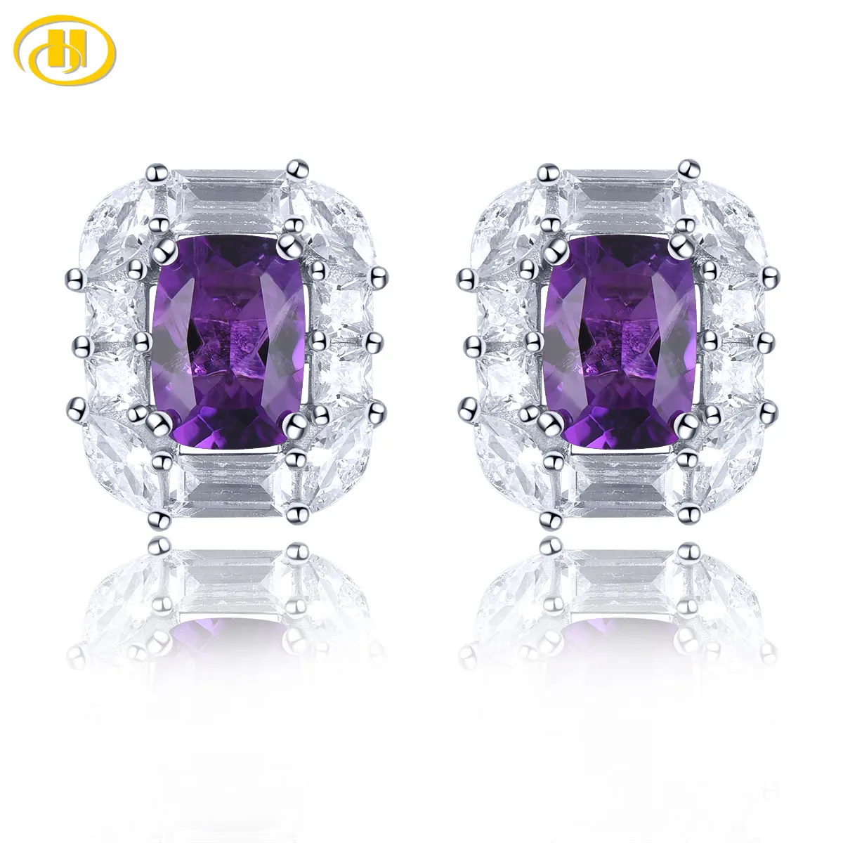 Pendiente-de-tuerca-de-plata-de-ley-con-amatista-Natural-1-6-quilates ...